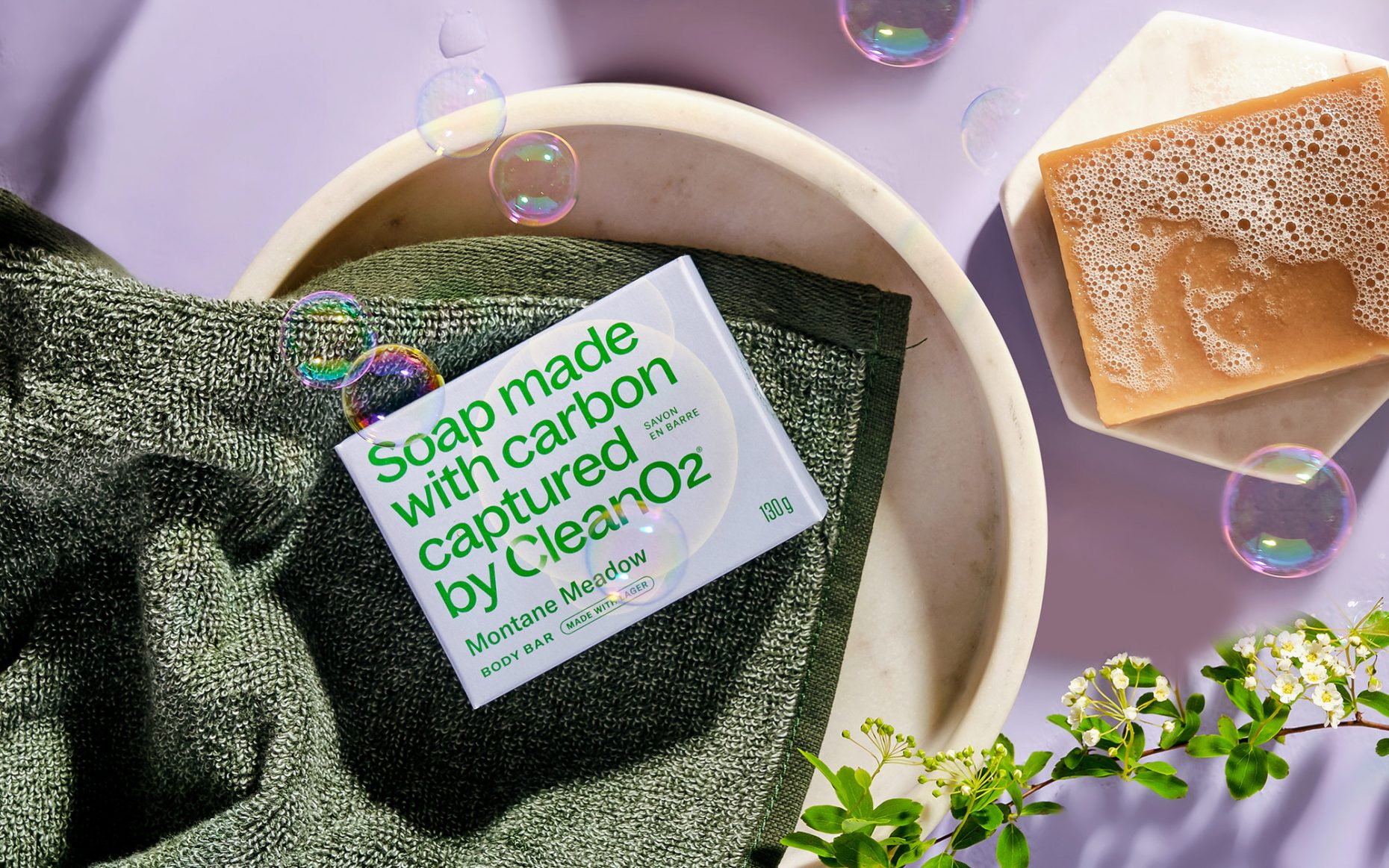 CleanO2, soap bar logo and identity - www.luxury-minds.com